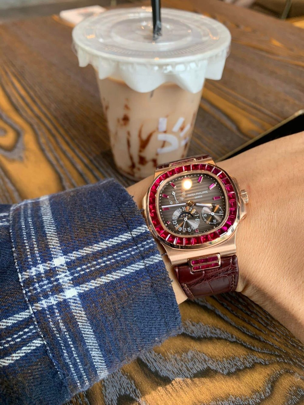 Patek Philippe Nautilus Complications – Ruby Set Rose Gold Edition (1:1 ...
