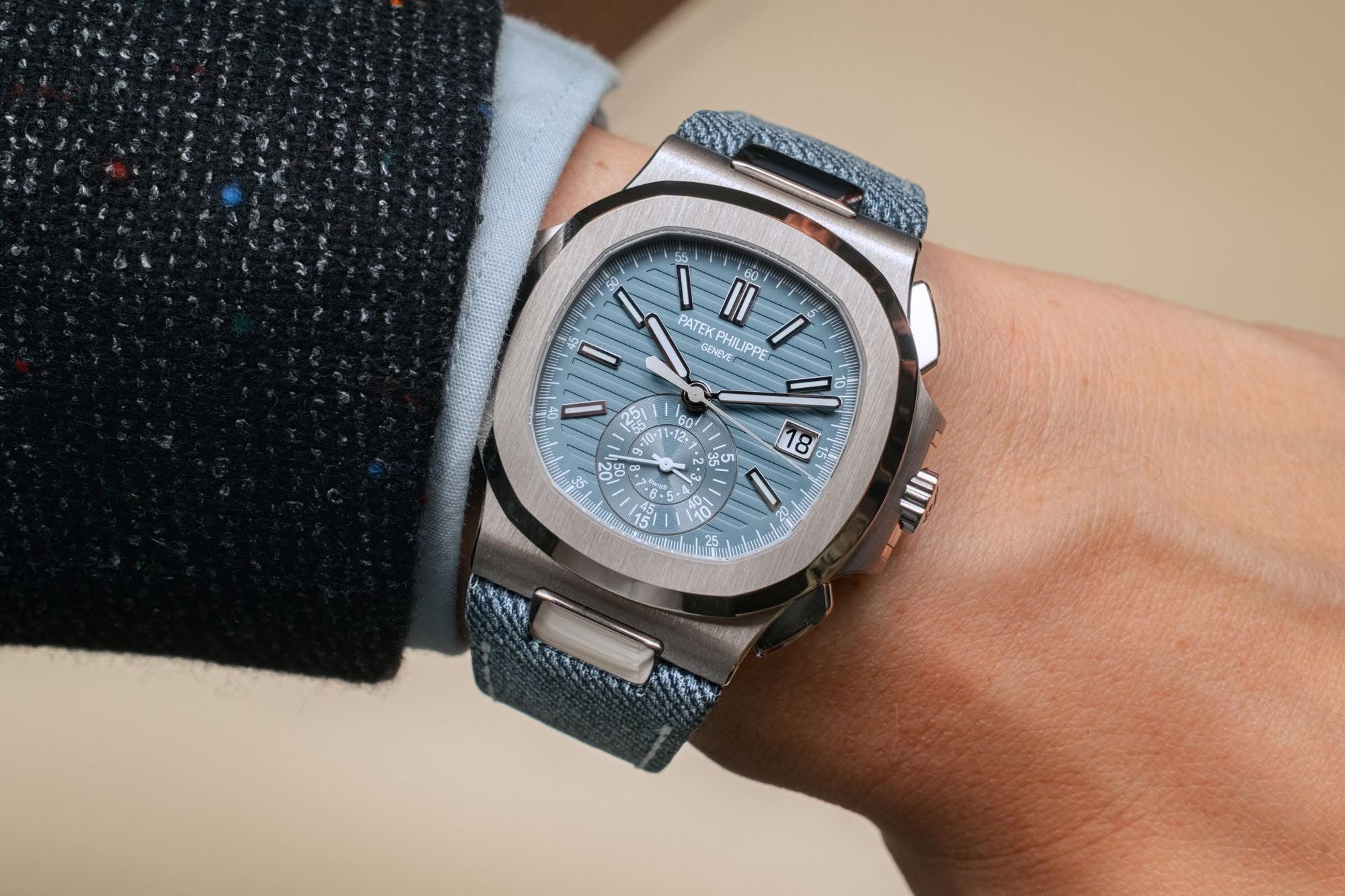 Patek Philippe Nautilus Master Grade 5980 Flyback Chronograph Blue Gray ...