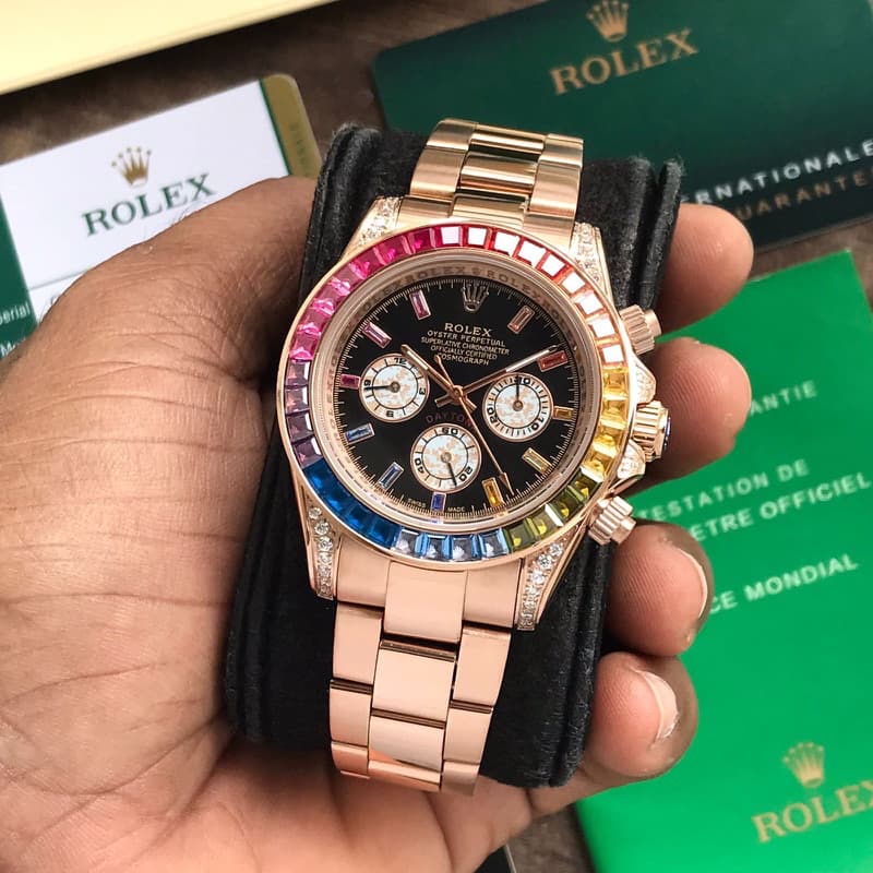 Rolex Cosmograph Daytona Rainbow – Rose Gold | Master Grade – Timeless ...