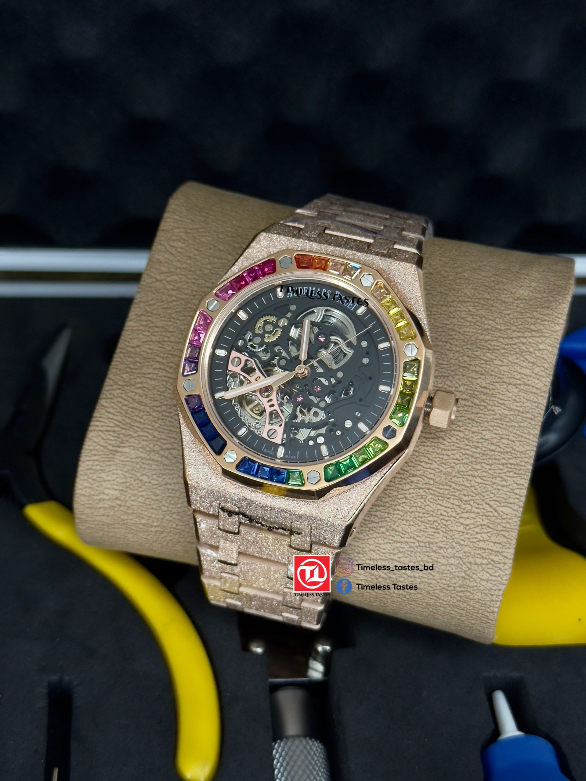 Royal Oak 41mm Double Balance Wheel Openworked Frosted Rose Gold ...