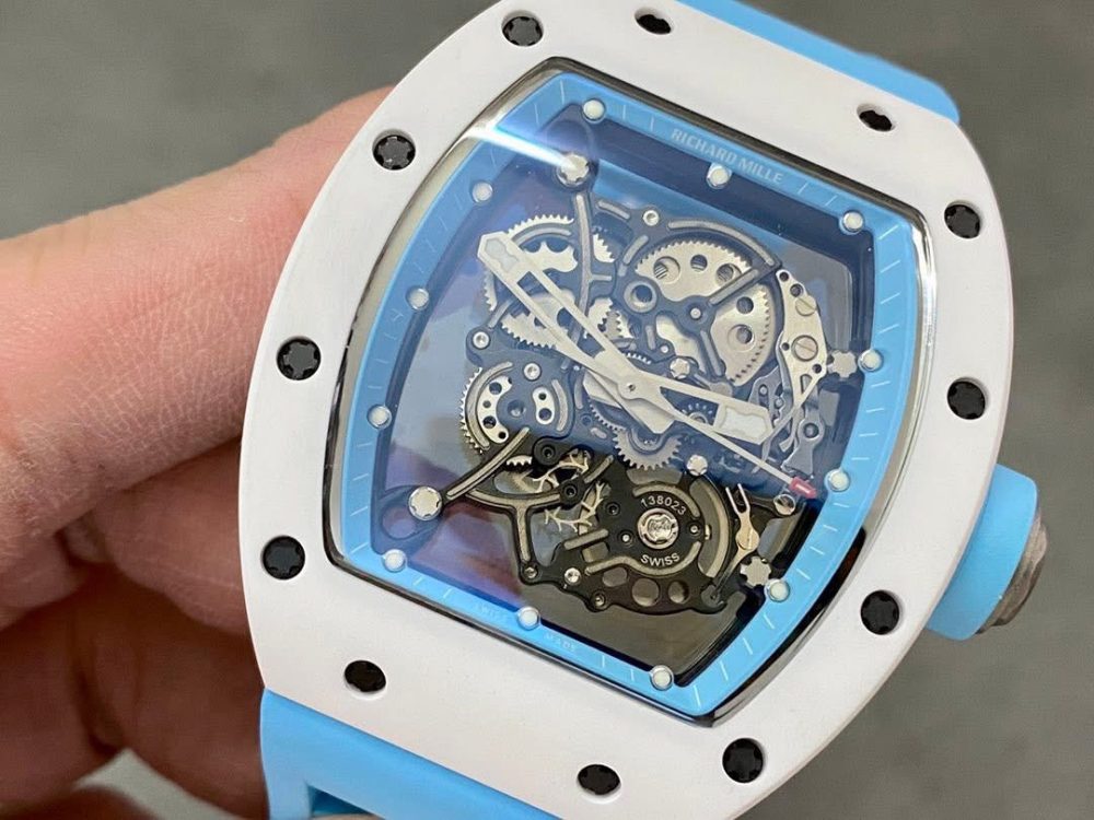 Richard Mille RM 055 Bubba Watson – White Case with Sky Blue Strap ...