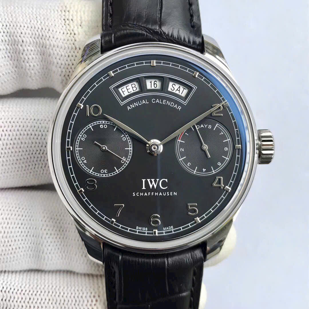 IWC Schaffhausen Annual Calendar 44mm Swiss 1:1 Grade – Black Dial ...
