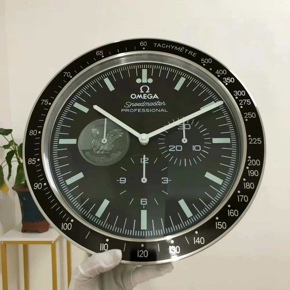 OMEGA SPEEDMASTER APOLLO 11 40TH ANNIVERSARY DEALER WALL CLOCK (BLACK ...